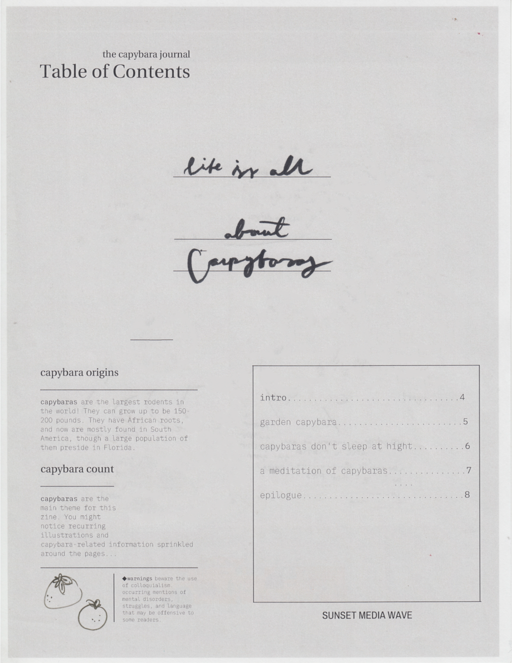 Chloe Fong – The Capybara Journal – Sunset Media Wave